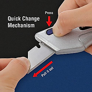 WORKPRO Retractable Utility Knife and Self-retracting Safety Box Cutter 2-in-1 with 2 Extra Blades Included