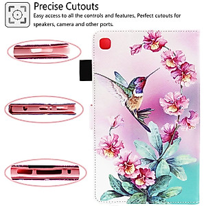 Nannxiebky Samsung Galaxy Tab A7 Lite Case 8.7 Inch Cover Model SM-T220 T225 T227, Multi-Viewing Angle Folio Wallet Stand Case for Galaxy A7 Lite 8.7" 2021 Tablet, Bird Flower