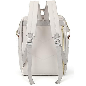 himawari Travel Backpack with USB Charging Port 15.6 Inch Doctor Work Bag laptop backpack for Women&Me(9001- Light Grey23#)