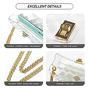 Mum's memory Semi Clear Purse for women Jelly Bag Clear Clutch Bag Stadium Approved Clear Crossbody Shoulder Clutch Handbag Cute Fashion Design See Through Clutch Mini Shoulder Bag