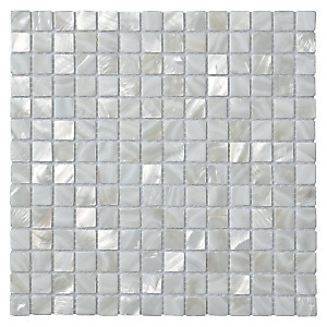 Art3d 10-Pack Oyster Mother of Pearl Square Shell Mosaic for Kitchen Backsplashes, Bathroom Walls, Spa Tile, Pool Tile