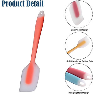 Silicone Spatulas Heat Resistant Flexible Spatula 450F with Stainless Steel Core - FDA Grade Premium Kitchen Utensils with Good Grip 27 cm Random Color (Pack of 2)