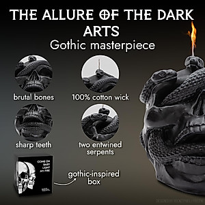 LIDY Big Black Skull Candle 36hr Burn - Unique Candles for Gothic Decor - Emo Goth Black Candles - Skeleton Candle for Creepy Decor & Gifts