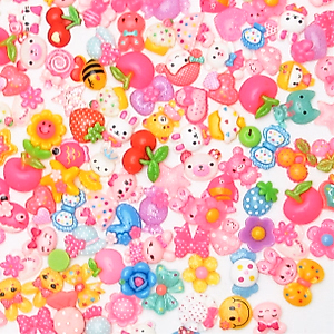 LibiIine 100pcs Mix Lots Flatback Resin Buttons Flat Back Scrapbooking Resin Flatback Craft