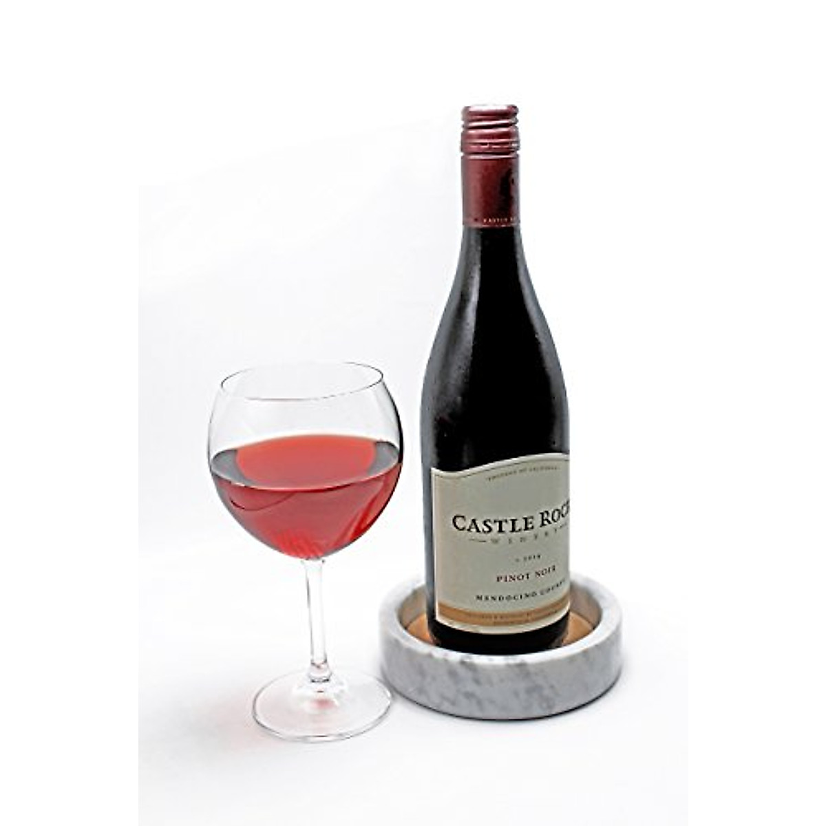 CraftsOfEgypt White - Marble Wine Bottle Coaster - Coaster Absorbent Cork Holder Bottles and Any Occasion