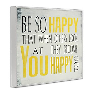 Stupell Industries Be So Happy Typography, Design by Holly Stadler Wall Art, 16x20, Multicolor