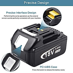 Upgrade 18V 6000mAh BL1860 Battery Replace for Makita BL1860B BL1860B-2 BL1850 BL1850B BL1840 BL1840B BL1830 BL1830B BL1820 BL1815 BL1815B LXT-400 194204-5 Drill Tools with LED Indicator (1Pack)