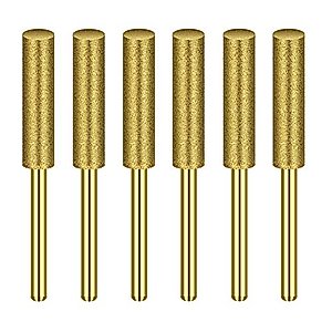 Diamond Chainsaw Sharpener Burr 1/8" Shank，5/32-Inch Electric Sure Sharp Replacement Sharpening Stones ，Suitable for Dremel Echo Poulan gasoline/electric chain saw 12Pack (5/32 Inch/ 4.0 mm)