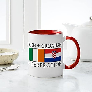 CafePress Irish Croatian Flags Mug Ceramic Coffee Mug, Tea Cup 11 oz