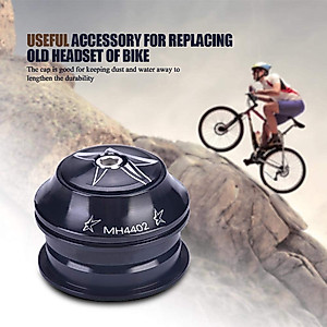 Fafeims Aluminium Alloy Bike Semi Integrated Front Fork Stem Headset Bike Accessory for Mountain Bike(Black)