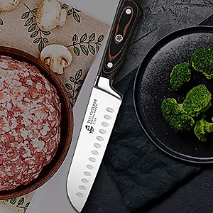 TUO Santoku Knife 7 inch-Japanese Chef Knife Asian Knife-German High Carbon Stainless Steel Japanese Cleaver Sushi Knife-Ergonomic G10 Handle with Gift Box-Legacy Series