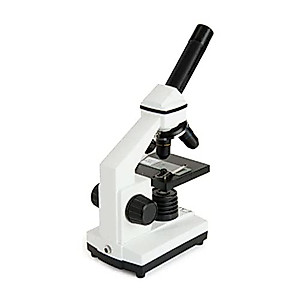 Celestron – Celestron Labs – Monocular Head Compound Microscope – 40-400x Magnification – Adjustable Mechanical Stage – Includes 10 Prepared Slides