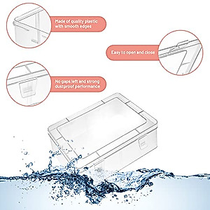 Gbivbe Small Plastic Storage Box, 7 Pieces Plastic Storage Cases Bead Organizers Boxes with Lid Mini Rectangles Boxes Craft Supply Case Bead Containers for Organizing