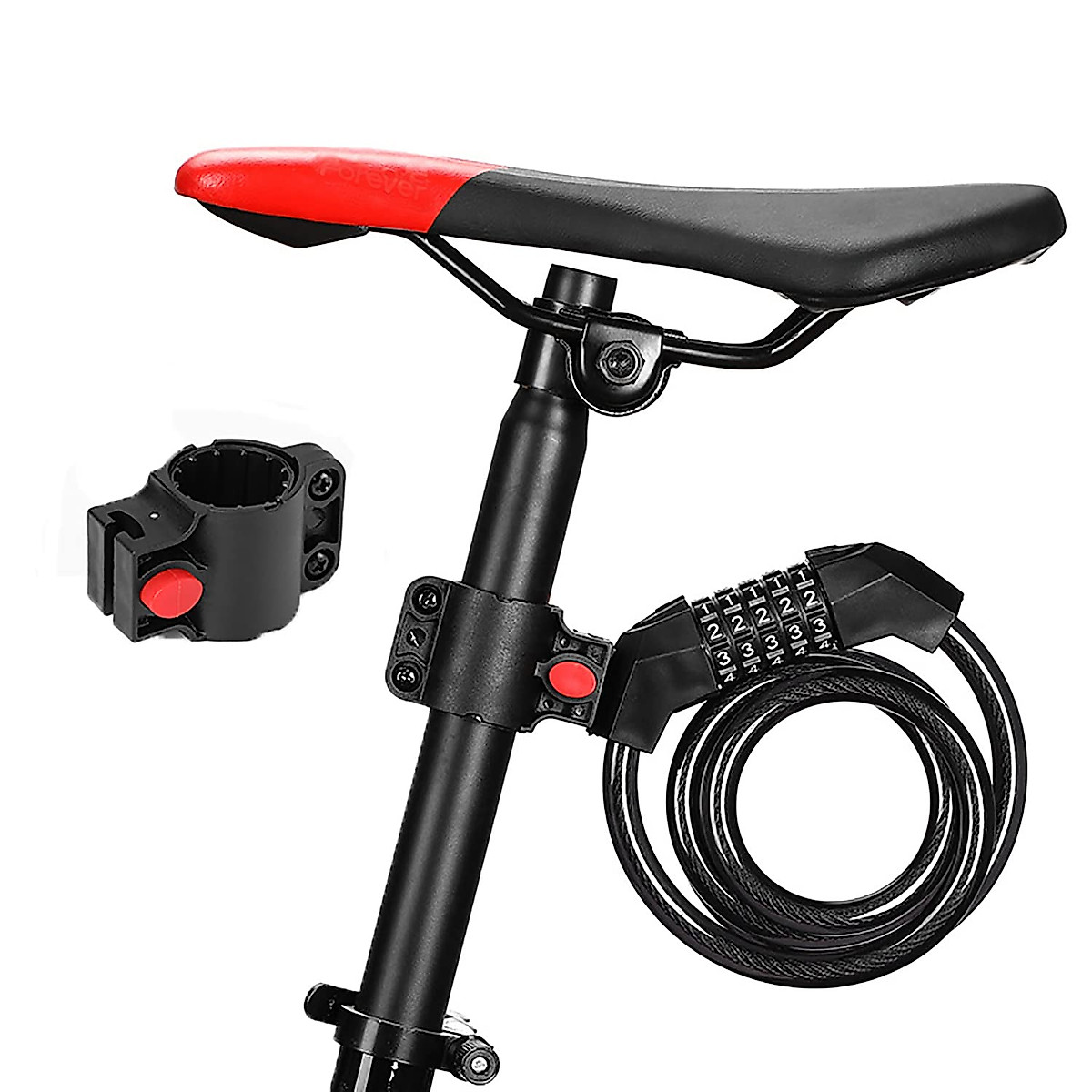 Bike Lock Heavy Duty Anti Theft, Cable Lock for Bicycle, Etronic Lock for Kids Bike Lock Easy, Combination Lock 4ft with Holder