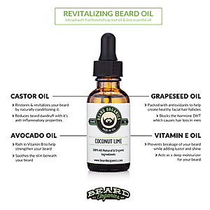 Beard Organics Coconut Lime Beard Oil | Coconut & Lime Scent