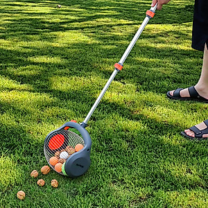 RIFPOD Nut Gatherer,Walnut Fruit Picker Upper,Foot-Operated Release Ball Picker Roller,Side Opening,Effortless Emptying,Suitable for 3/4" - 1.5" Pecan,Golf Balls,Chestnuts,Acorns,1 Gallon