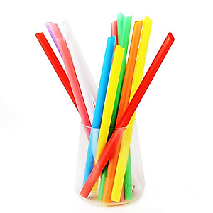 100Pcs Jumbo Smoothie Straws by WerkaSi, Multi Colors Straws, Wide Straws and Individually Wrapped Straws for Drinking, Milkshake(0.43inch, 9.45inch)