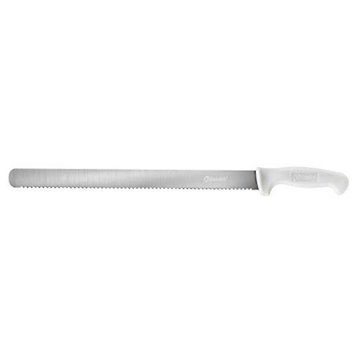 Bleteleh Extra-Long 15-Inch Blade Slicing Knife Serrated Edge, White Handle