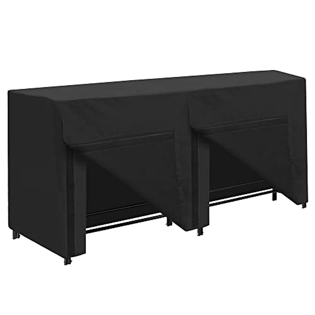 SunPatio Outdoor Firewood Rack Cover 8 Feet, Heavy Duty Waterproof Log Rack Cover, FadeStop Wood Rack Cover with Fastening Straps, All Weather Protection, 98" L x 24" W x 42''H, Black