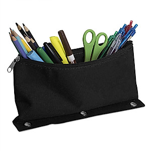 Pencil Pouch for 3 Ring Binder Bulk Pencil Bags with Zipper, Large Binder Pencil Pouch Bundle for School, Offices, Budgeting (96 Pencil Cases in Black)