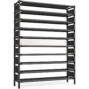 Tribesigns 10 Tiers Shoe Rack, Large Capacity Shoe Organizer, Shoe Shelf for 50 Pair, Large Shoe Rack, Extra Large Shoe Shelf