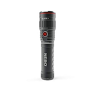 NEBO SLYDE+ Tactical LED Flashlight, Powerful 400-Lumen Bright Camping Flashlight with Slide-To-Reveal Work Light, Red Hazard Light & Magnetic Base