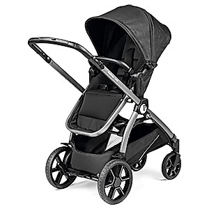 Peg Perego Ypsi Travel System - Includes Ypsi Lightweight Reversible Stroller and Primo Viaggio 4-35 Nido Infant Car Seat - Made in Italy - Onyx (Black)