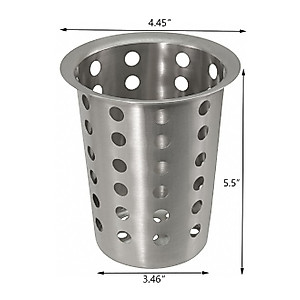 tonchean Stainless Steel Utensil Organizer, 8 Hole Commercial Silverware Caddy with Removable Cups, Restaurant Flatware Cylinder Holder Silverware Holder for Party