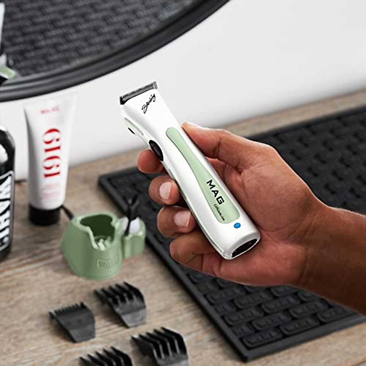 Wahl Professional - Sterling Mag Trimmer with Rotary Motor and Lithium-Ion Battery for Professional Stylists and Barbers - Basil and White (Limited Edition)