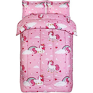 Utopia Bedding - Comforter Bedding Set with 2 Pillow Cases - 3 Piece Soft Brushed Microfiber Kids Bedding Set for Boys/Girls - Machine Washable, Unicorn, Twin