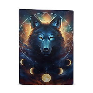 Dreamcatcher Wolf Art Mix Matte Vinyl Faceplate Sticker Gaming Skin Case Cover Compatible with Sony Playstation 5 PS5 Digital Edition Console and DualSense Controller