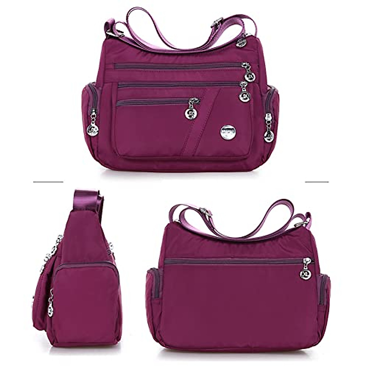 Mudono Crossbody Bag for Women Nylon Shoulder Purse Roomy Large Capacity Travel Purse Lightweight Messenger Satchel