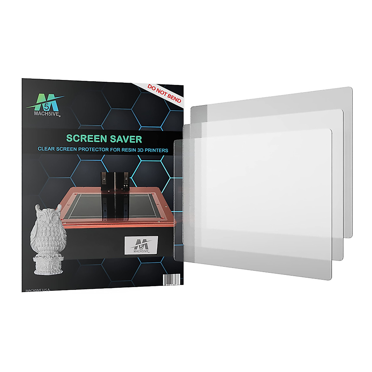 Mach5ive Screen Saver- Clear Screen Protector for Resin 3D Printers (5.5" & 6.x Screens - 3 Pack, Clear)