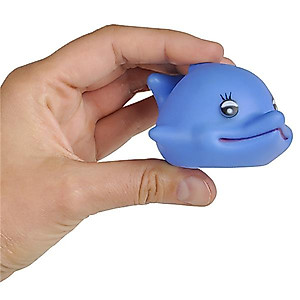 ArtCreativity Floating Dolphin Bath Play Set - 4 Piece Fun Water Bathtub Toys for Kids - Non Toxic Playing Kit for Tub, Pool, Beach - Great Gift Idea for Boys, Girls, Toddlers, Babies - Blue