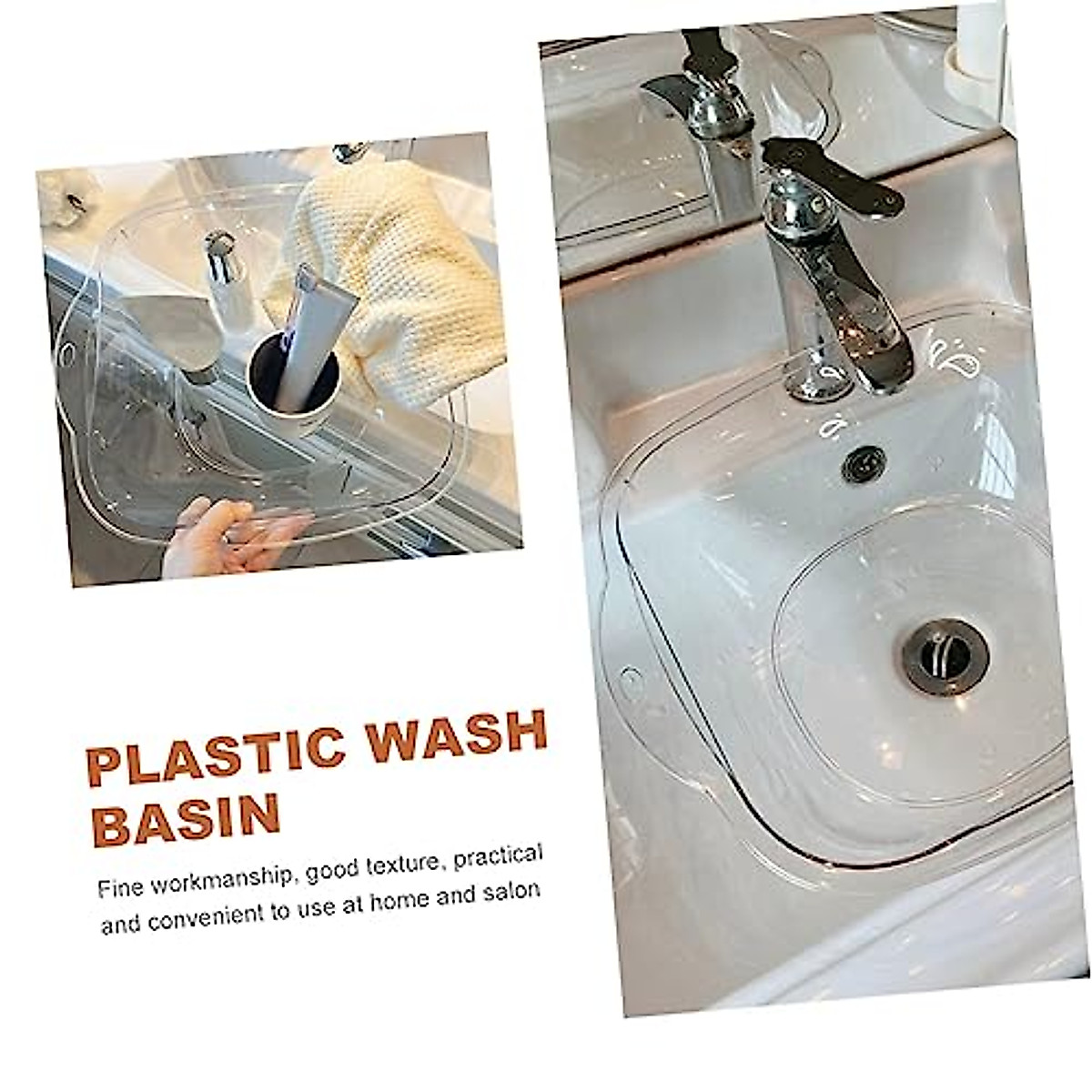 ORFOFE Wash Basin Clear Tub Bathtub Portable Dish Washing Tub for Sink Vegetable Dish Tub for Kitchen Sink Plastic Washtub Transparent Plastic Washing Basin Washbasin for Face Cleansing