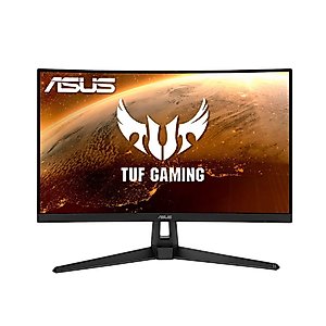 ASUS TUF Gaming VG27VH1BR 27” Curved Monitor, 1080P Full HD, 165Hz (Supports 144Hz), Extreme Low Motion Blur, Adaptive-sync, FreeSync Premium, 1ms, Eye Care, HDMI D-Sub