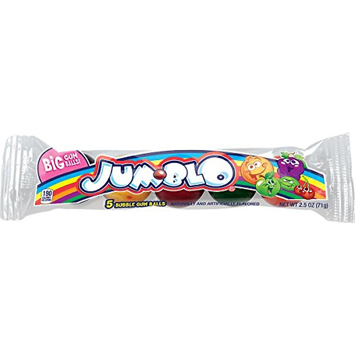 Rain-blo Bubble Gum Balls, 2.5 Ounce Tube, Pack of 24