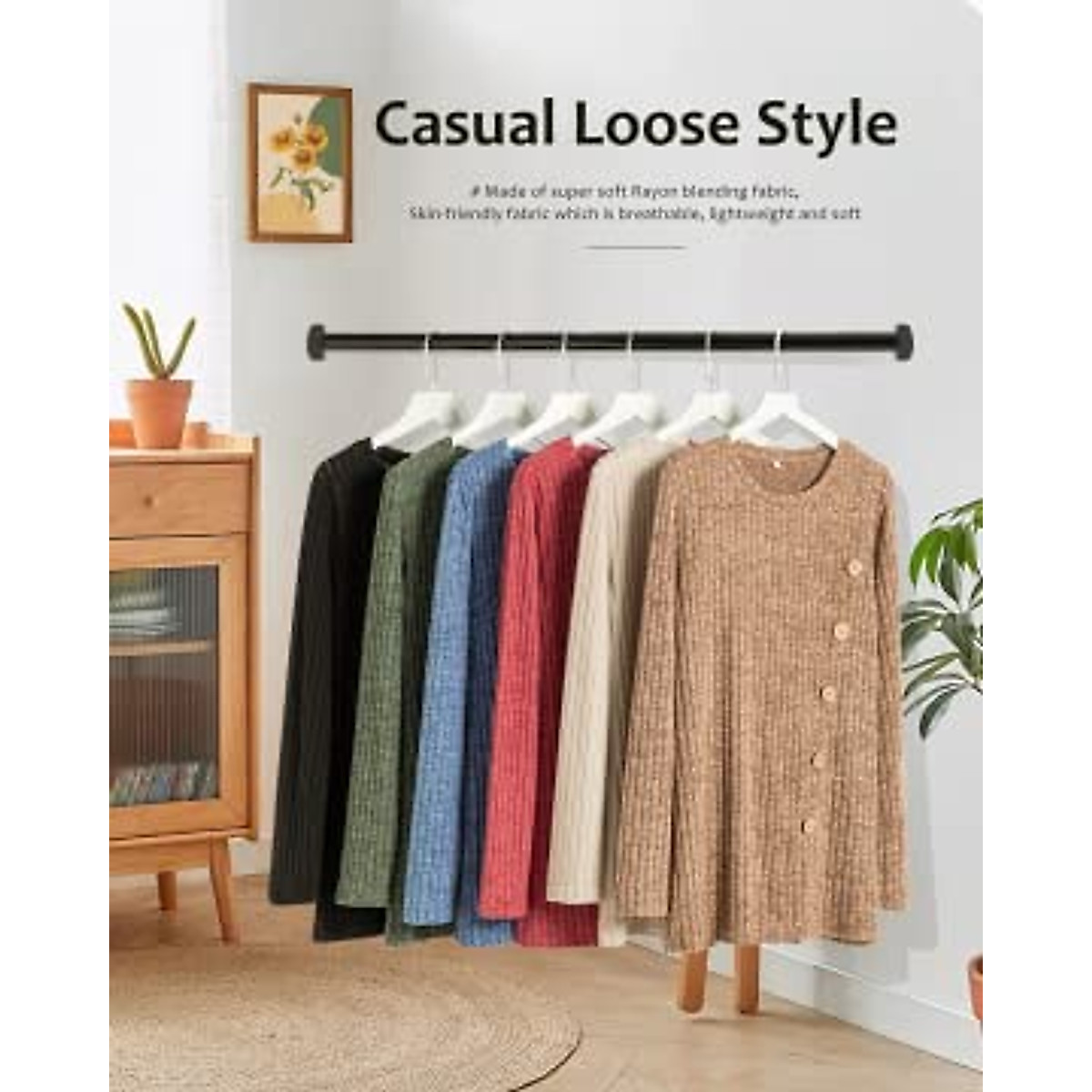 Fall Tops for Women Casual Crew Neck Long Sleeve Pullover Sweaters Green