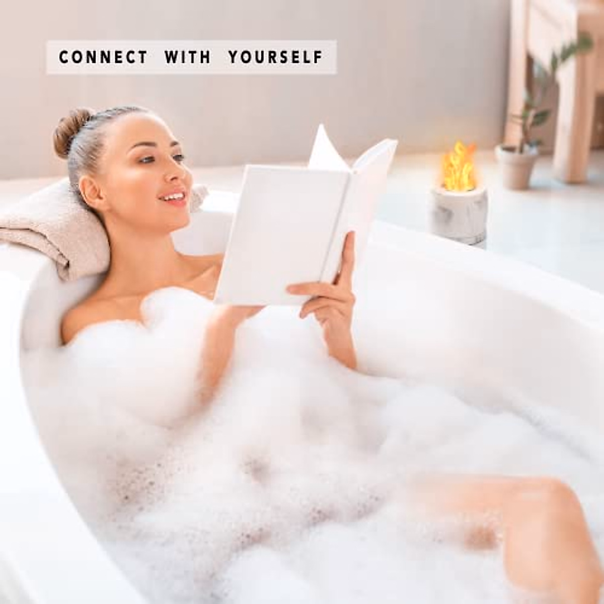 The-Fire Tabletop Fire Pit - Small Fire Pit - Smores Maker Tabletop Indoor Outdoor Featuring Dual Flame Marble Effect Mini Personal Fireplace for Indoor & Garden