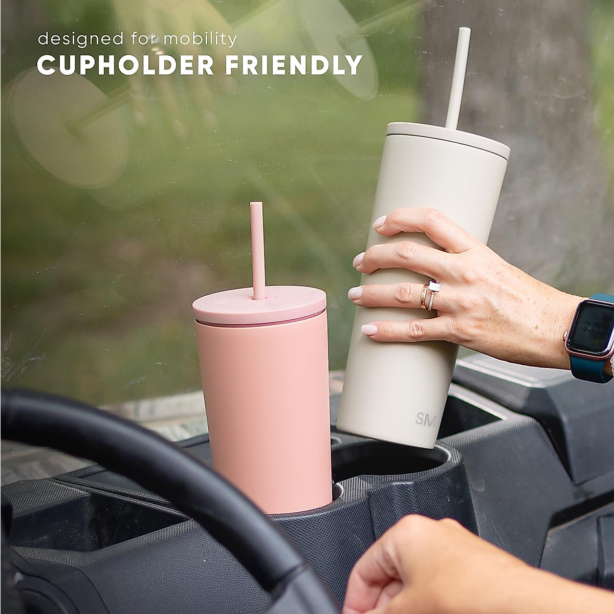 Simple Modern Insulated Tumbler with Lid and Straw | Iced Coffee Cup Reusable Stainless Steel Water Bottle Travel Mug | Spring Break Gifts For Her & Him | Classic Collection | 24oz | Midnight Black