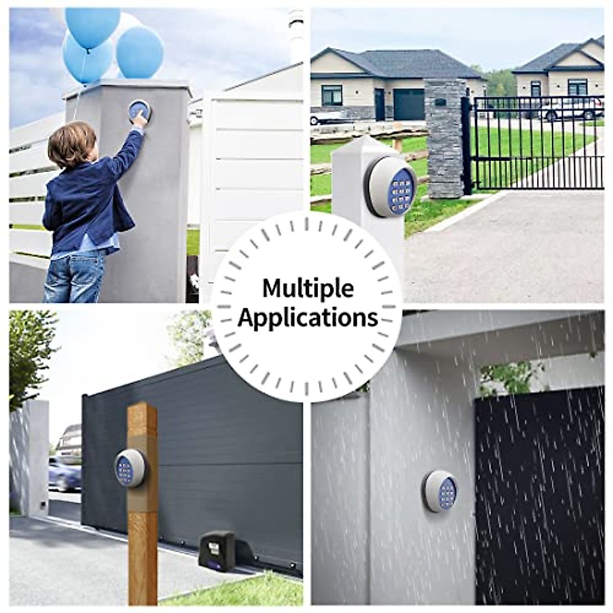 TOPENS TKP3 Wireless Keypad Keyless Entry Keypad Digital Code Panel Security Control for Automatic Swing Sliding Gate Opener Garage Door Opener, Remote Operator Accessory for Outdoor Use