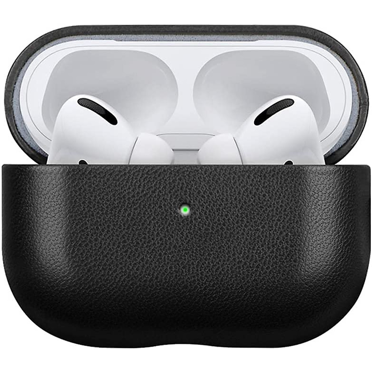 AirPods Pro Genuine Leather Case, Lopie Handmade Series AirPods Pro Cover Protective Skin, Portable Shockproof Shell Dust/Dirt Proof Case for Air Pods Pro (Not for AirPods Pro 2nd Gen) - Black
