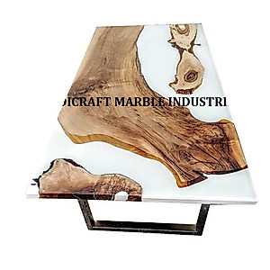 Epoxy Table, Epoxy Resin River Table, Live Edge Wooden Table, Natural Wood,Dining Table, Natural Epoxy Table, Resin Table 54" x 27" Inch