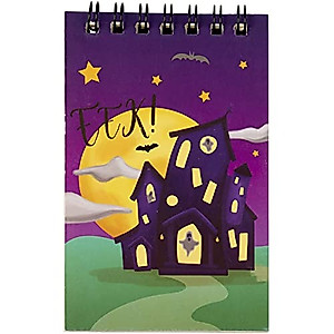 Spiral Notepad - 24-Pack Top Bound Notebooks, Bulk Mini Spiral Notepads for Notes, to-do Lists, Kids Halloween Party Favors, Trick-or Treating, Lined Paper, 4 Halloween Designs, 2.75 x 4.25 Inches