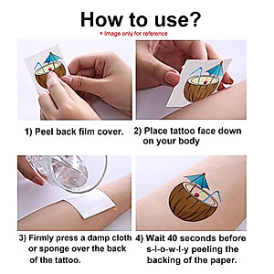 Pirate Tattoos(96Pcs), Konsait Pirate Temporary Tattoo Fake Neverland Pirated Cannon Powder Jake Captain Tattoo Body Sticker for Pirate Birthday Party Favors Supplies Kids Boys Girls Party Bag Filler