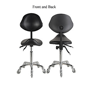 FRNIAMC Adjustable Saddle Stool Chairs With Back Support Ergonomic Rolling Seat For Medical Clinic Hospital Lab Pharmacy Studio Salon Workshop Office And Home