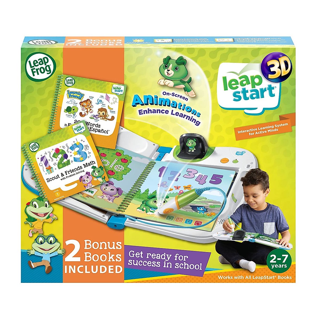 LeapFrog LeapStart 3D Interactive Learning System & 2 Book Combo Pack: Learning Friends and Scout & Friends Math