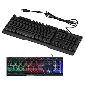 Mechanical Keyboard, Portable 104 Keys Wired Full‑Speed USB2.0 Port Gaming Keyboard with Double Injection Molding,for Computer Notebook