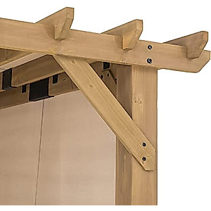 Sunjoy Cedar Pergola 10 x 11 ft. Wooden Hot Tub Pergola with Adjustable Canopy and Privacy Screen by SummerCove