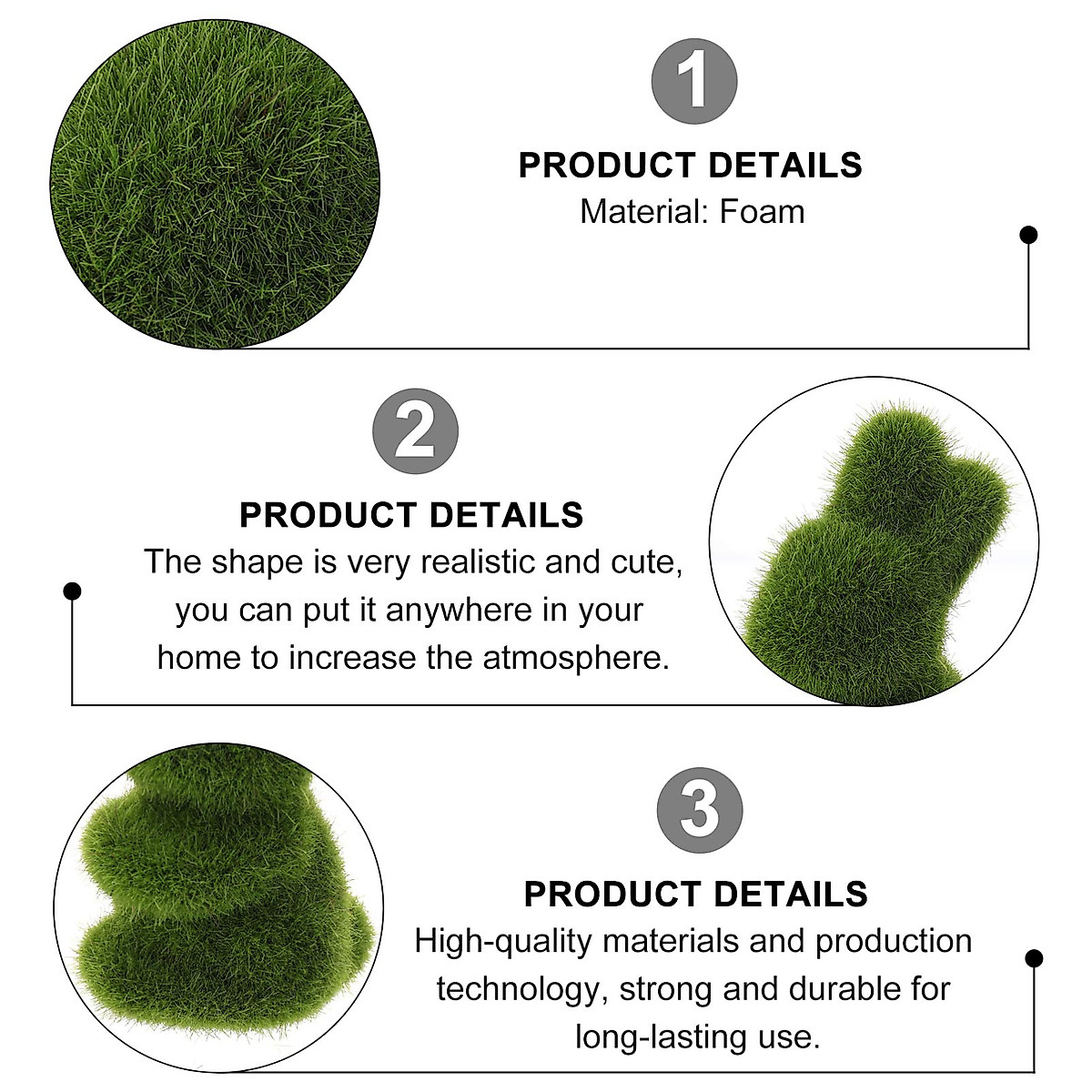 NUOBESTY Easter Moss Bunny Figurine, Green Miniatures Rabbit Garden Decorations Easter Furry Flocked Standing Rabbit Statue Easter Party Favor for Home Office Table Ornament